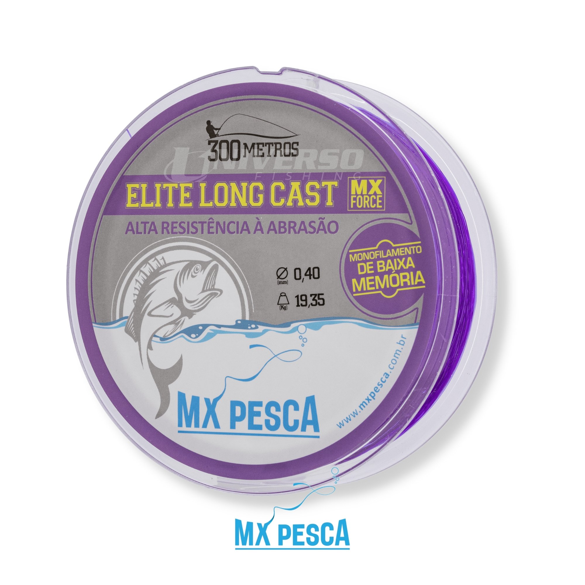 Linha MX Pesca Elite Long Cast | 300m (Roxo) 0,45mm - 27,28kg