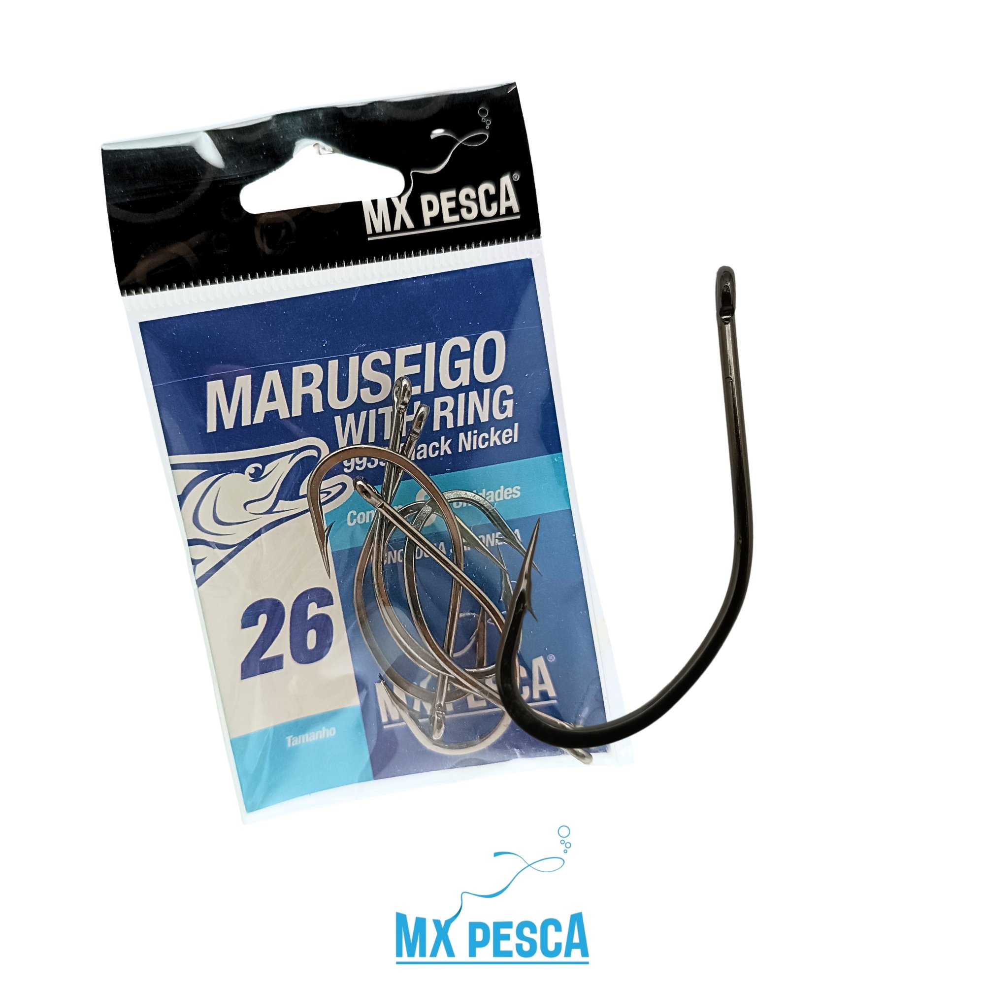 Anzol MX Pesca Maruseigo With Ring 9939 Black Nickel - 2/0